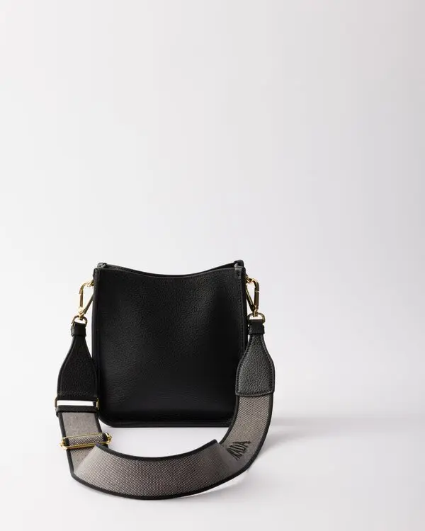 Prada Mini Leather Shoulder Bag - Black
