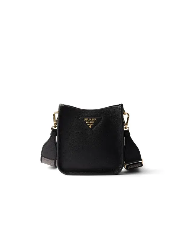 Prada Mini Leather Shoulder Bag - Black