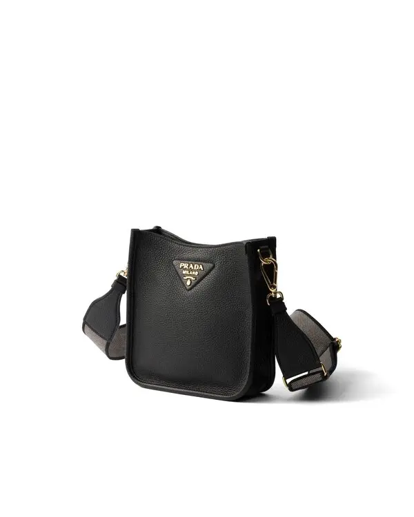 Prada Mini Leather Shoulder Bag - Black