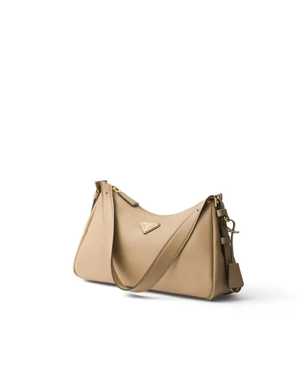 Prada Aimée Medium Leather Shoulder Bag - Neutral