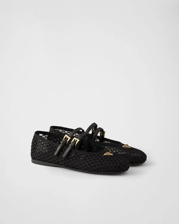 Prada Mesh Ballerinas - Black
