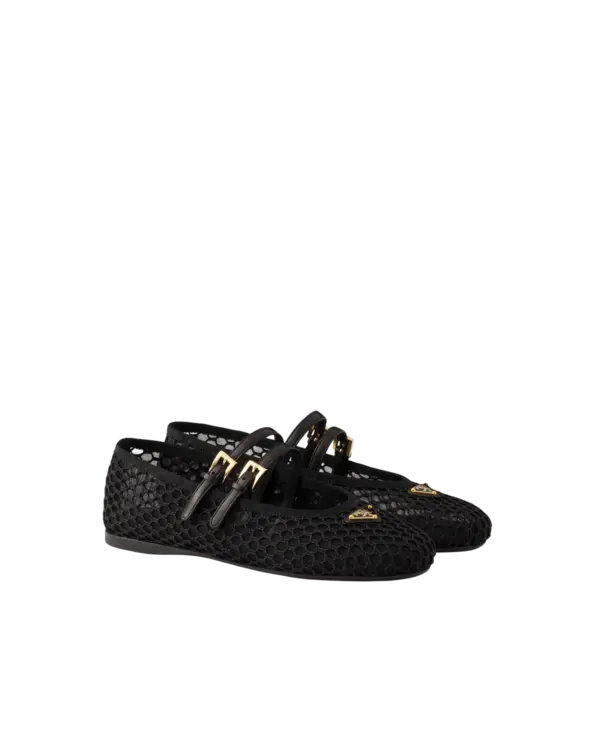 Prada Mesh Ballerinas - Black