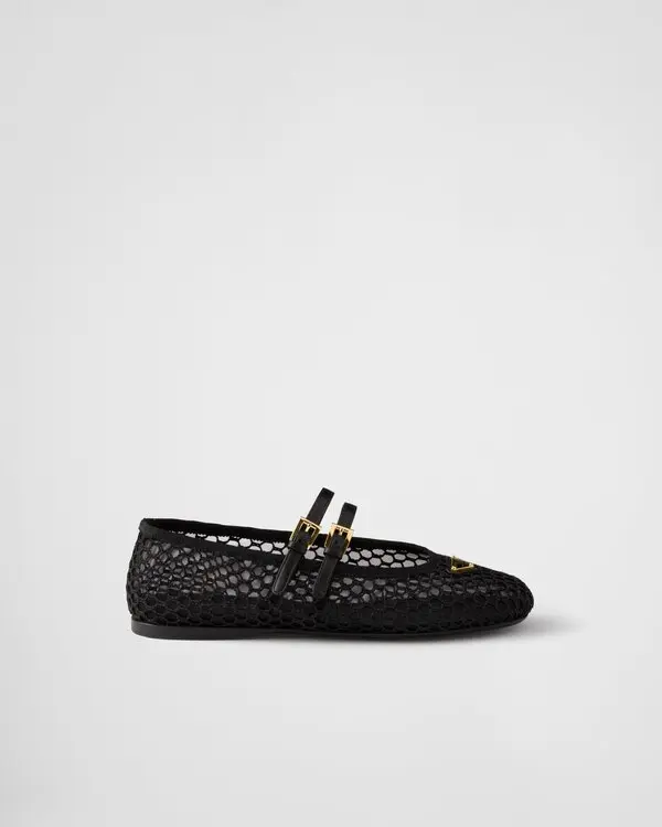 Prada Mesh Ballerinas - Black