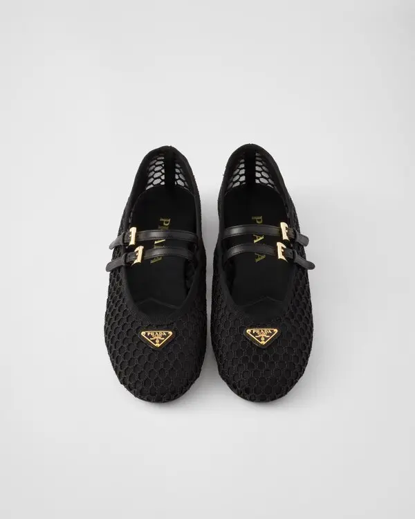 Prada Mesh Ballerinas - Black