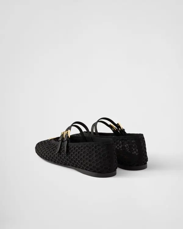 Prada Mesh Ballerinas - Black