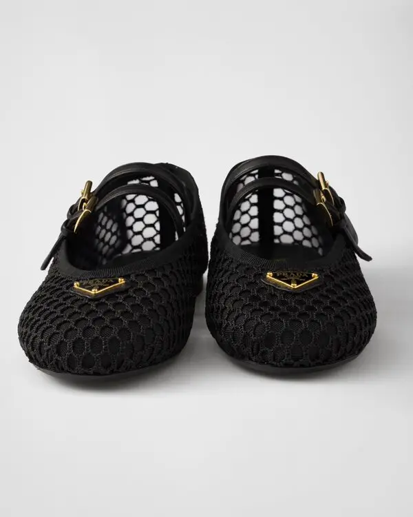 Prada Mesh Ballerinas - Black