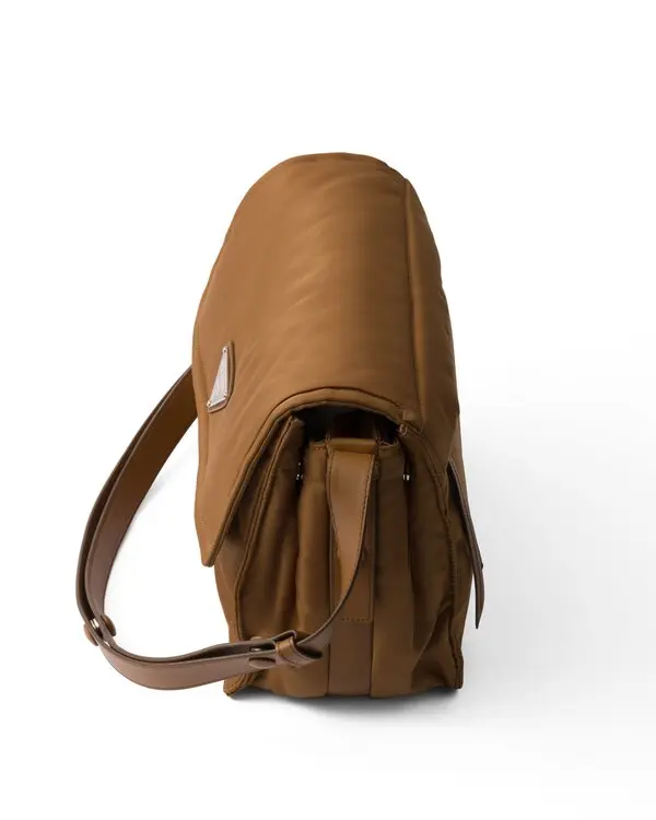Prada Traveller Medium Padded Re-nylon Bag - Brown