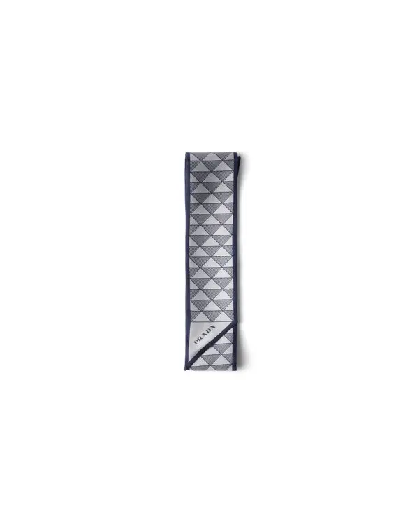Prada Jacquard Silk Neck Tie - Blue