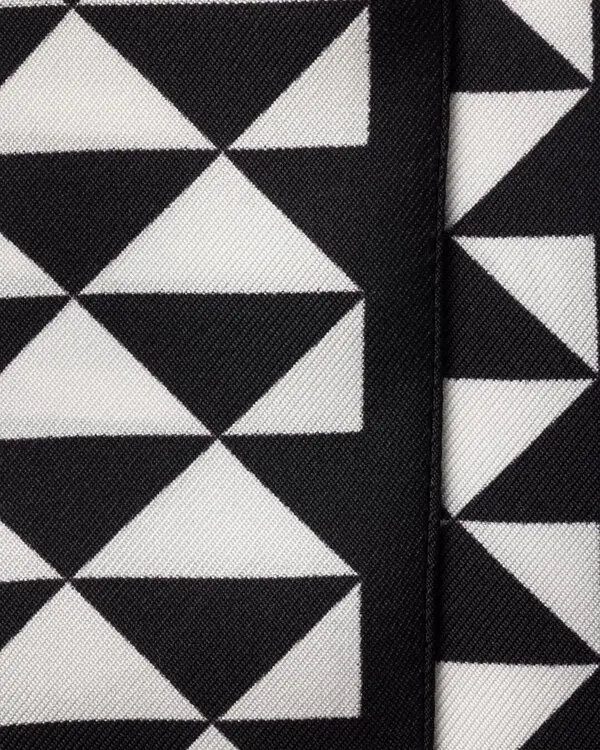 Prada Printed Silk Twill Skinny Scarf - Black
