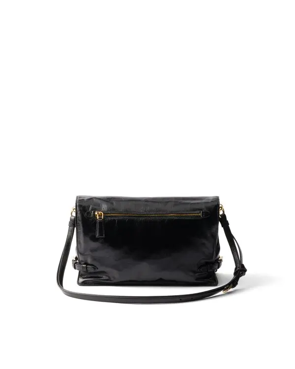 Prada Medium Leather Shoulder Bag - Black