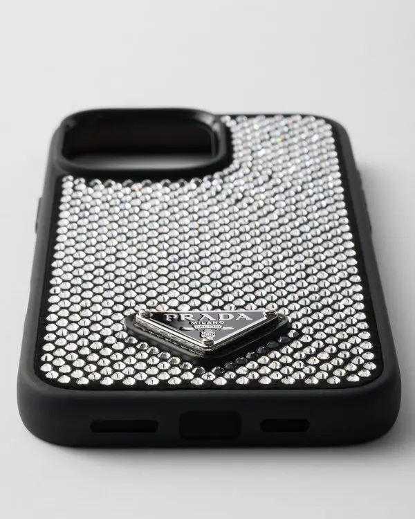 Prada Studded Cover For Iphone 16 Pro Max - Crystal | Editorialist