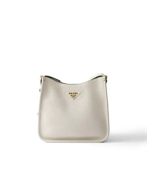 Prada Medium Leather Shoulder Bag - White