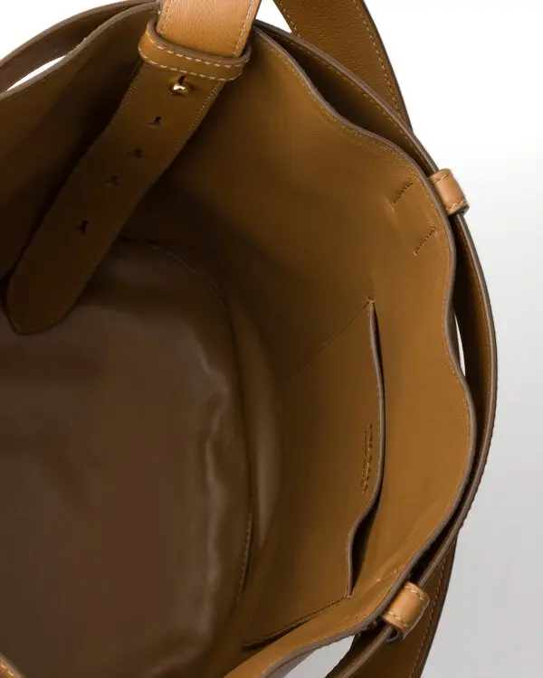 Prada Leather Bucket Bag With Belt