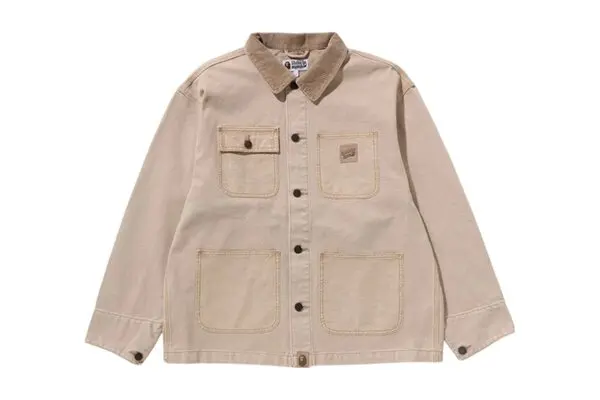 A BATHING APE Line Camo Jacquard Work Jacket - Beige