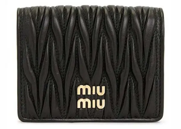Miu Miu Matelasse Nappa Leather Wallet - Black