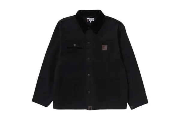 A BATHING APE Line Camo Jacquard Work Jacket - Black