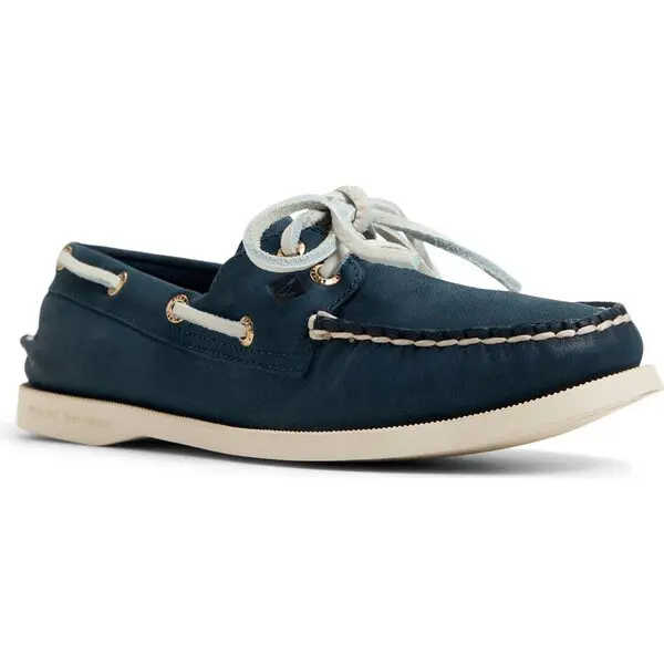 Sperry Authentic Original 2-eye Boat Shoe - Navy Leather Mix Mat