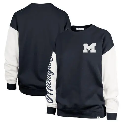'47 Michigan Wolverines Double Header Rise Andie Pullover Sweatshirt - Navy