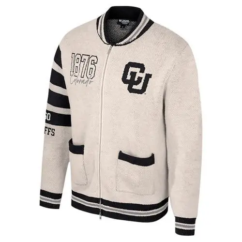 COLOSSEUM Colorado Buffaloes Jacquard Full-zip Sweater