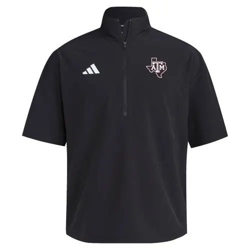 Adidas Texas A&m Aggies 2024 Half-zip Short Sleeve Training Jacket
