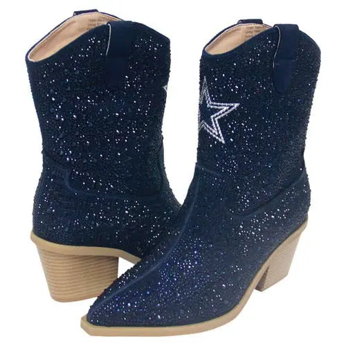 CUCE Dallas Cowboys Crystal Ankle Boots