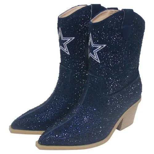 CUCE Dallas Cowboys Crystal Ankle Boots