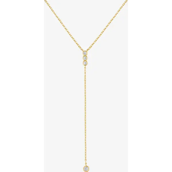 Ben Oni Bezel Cz Lariat Necklace - Gold