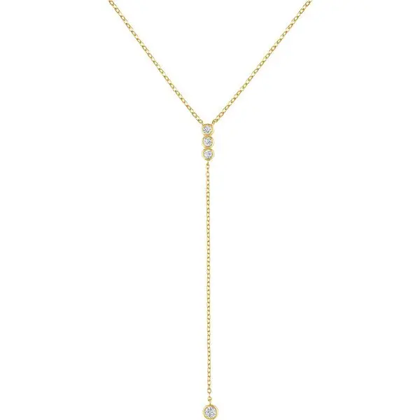 Ben Oni Bezel Cz Lariat Necklace - Gold