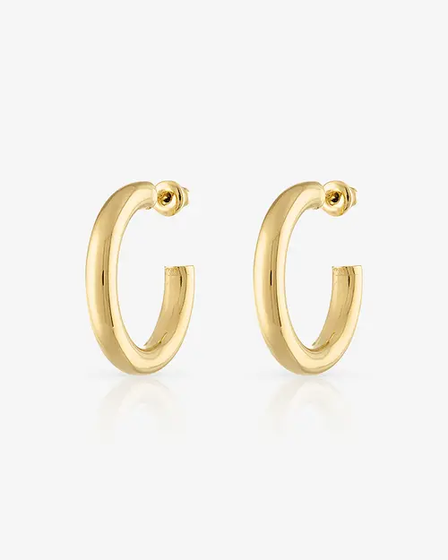 Ben Oni Small Open Hoop Earrings - Gold