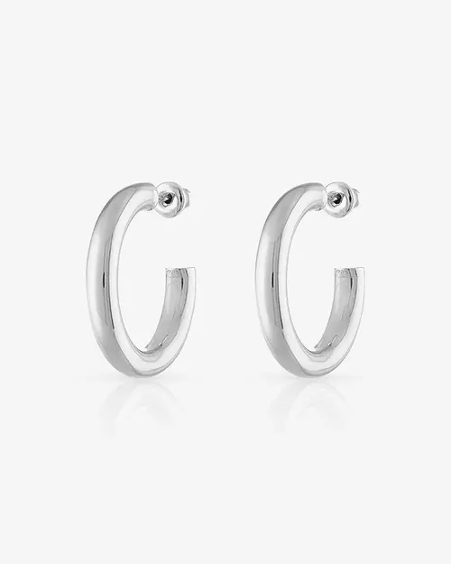 Ben Oni Small Open Hoop Earrings - Silver