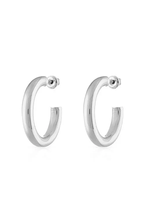 Ben Oni Small Open Hoop Earrings - Silver