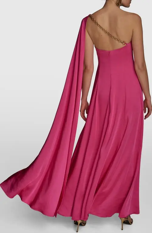 Donna Karan New York One-shoulder Cape Gown