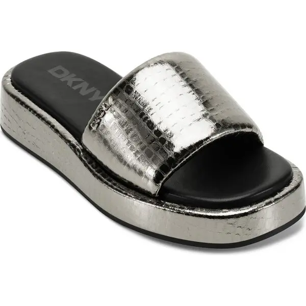Dkny Lachine Platform Slide Sandal - Nickel