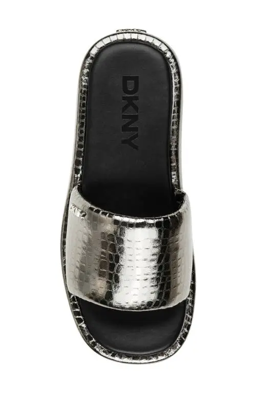 Dkny Lachine Platform Slide Sandal - Nickel
