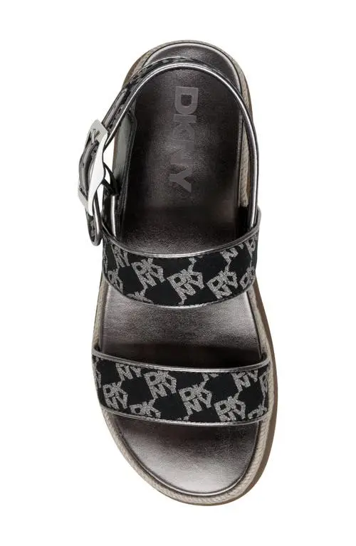 Dkny Berris Slingback Platform Espadrille - Black/nickel