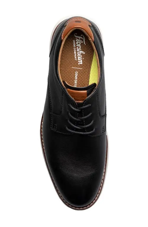 Florsheim Plain Toe Leather Derby - Black Multi