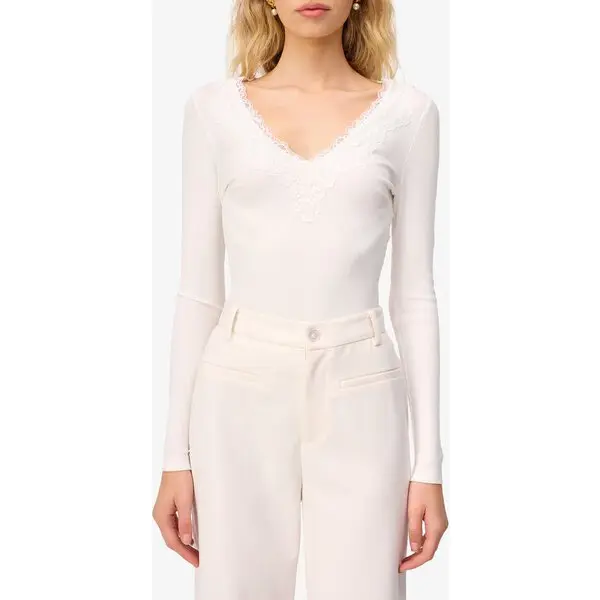 Cami Nyc Rooney Lace Trim Rib Top - White