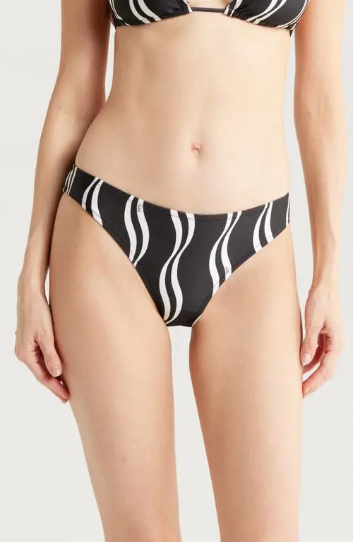 Solid & Striped Tati Bikini Bottoms - Wavy Stripe Noir
