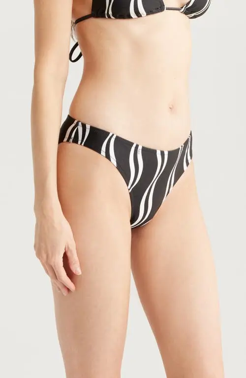 Solid & Striped Tati Bikini Bottoms - Wavy Stripe Noir