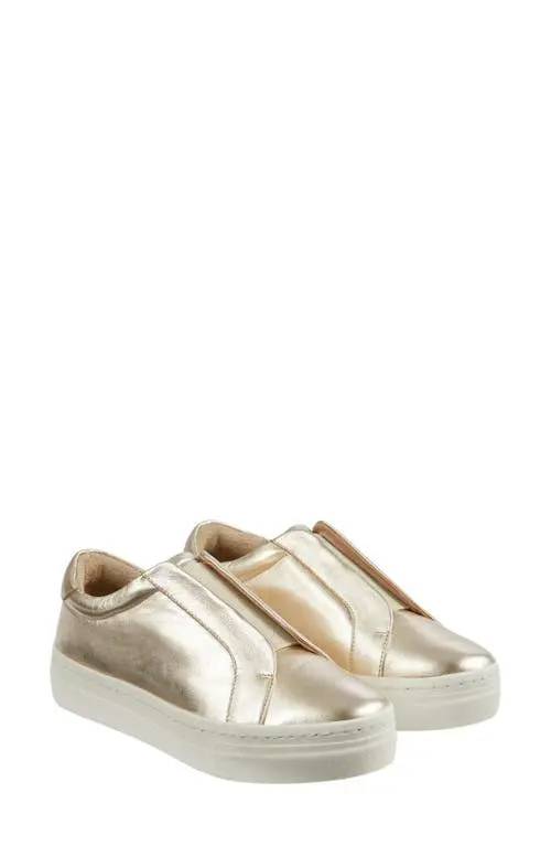 LK BENNETT Joy Metallic Leather Sneakers - Gold