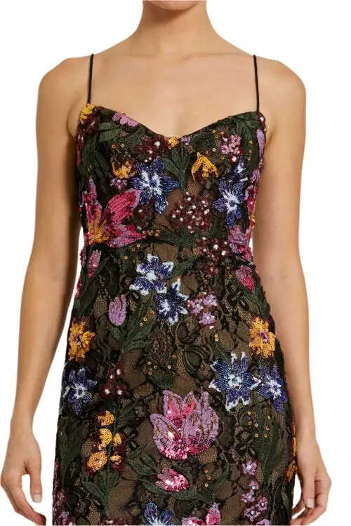 Mac Duggal Floral Embroidered Gown
