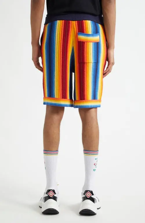 Casablanca Gradient Stripe Terry Cloth Shorts