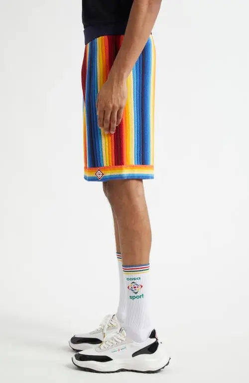 Casablanca Gradient Stripe Terry Cloth Shorts
