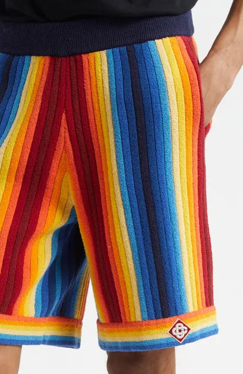 Casablanca Gradient Stripe Terry Cloth Shorts