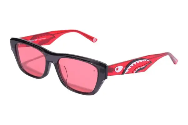A BATHING APE Shark #3 Sunglasses - Red