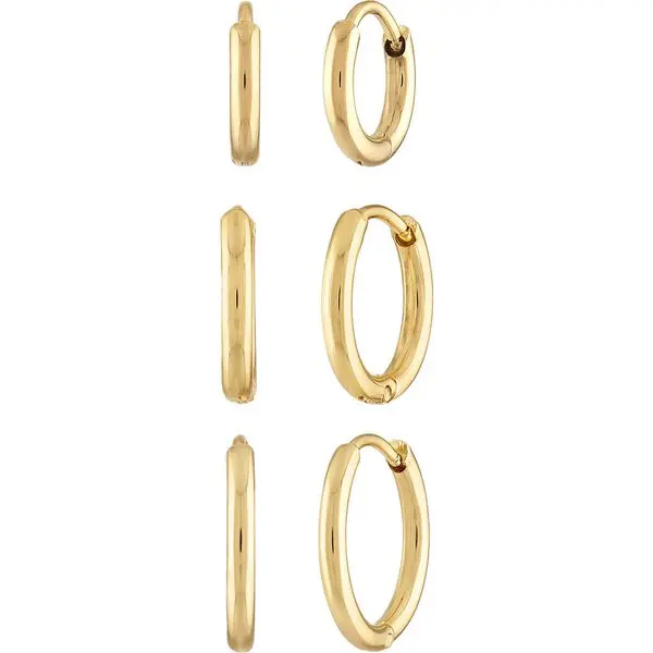 Ben Oni Set Of Three Huggie Hoop Earrings - Gold