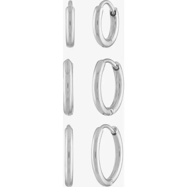Ben Oni Set Of Three Huggie Hoop Earrings - Silver
