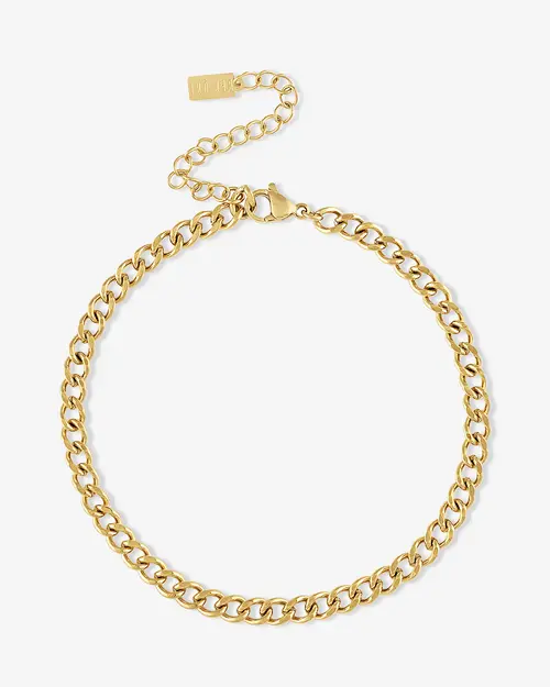 Ben Oni Curb Chain Anklet - Gold