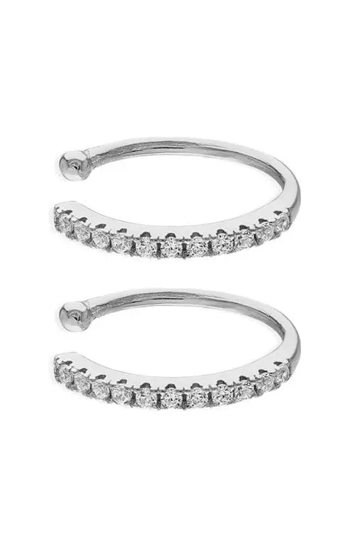 Ben Oni Set Of 2 Cubic Zirconia Ear Cuffs - Silver