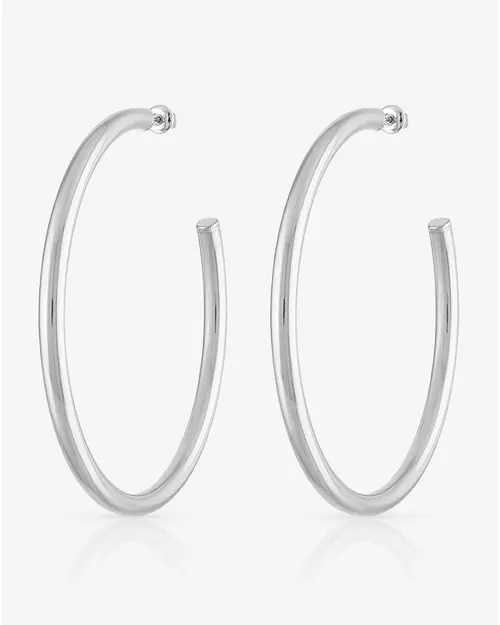 Ben Oni Large Open Hoop Earrings - Silver